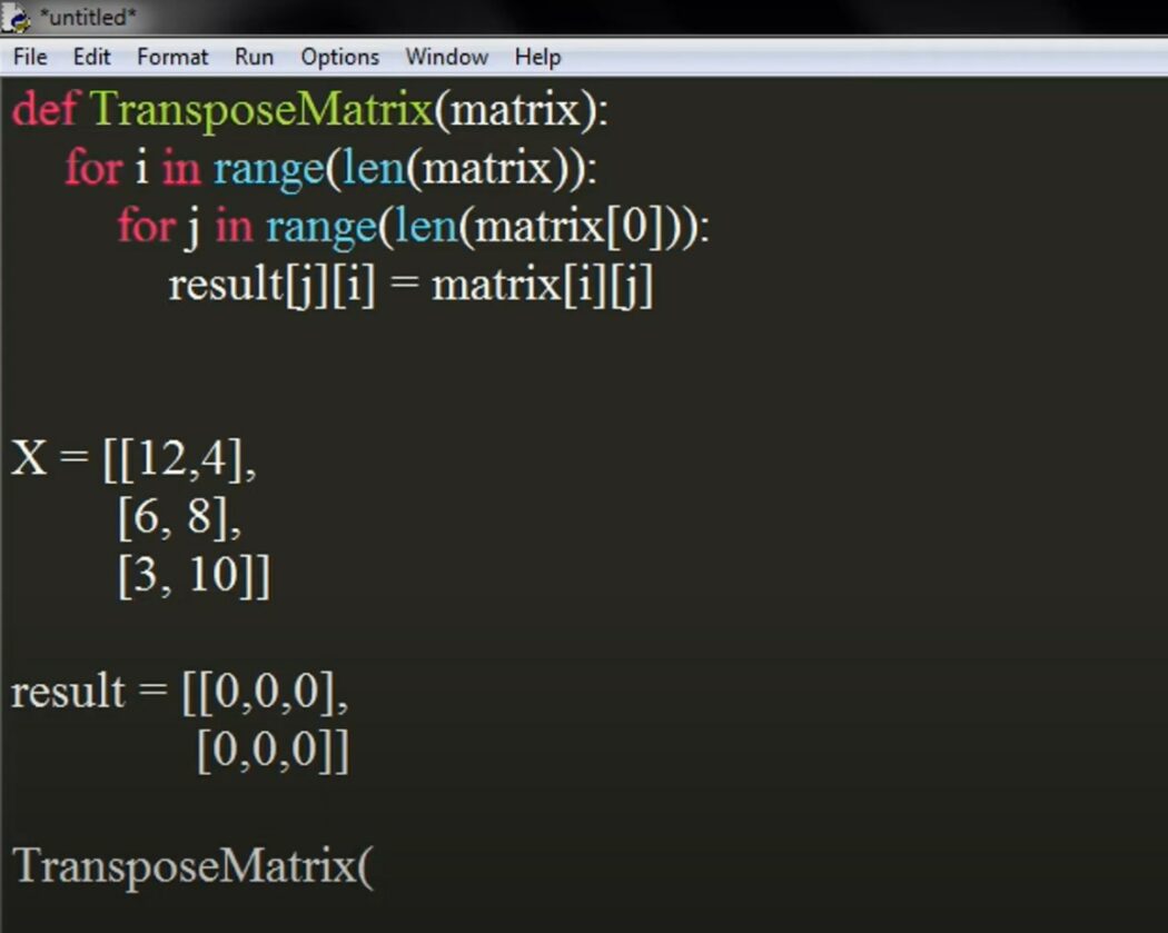 Transpose Matrix Using Python A Comprehensive Guide